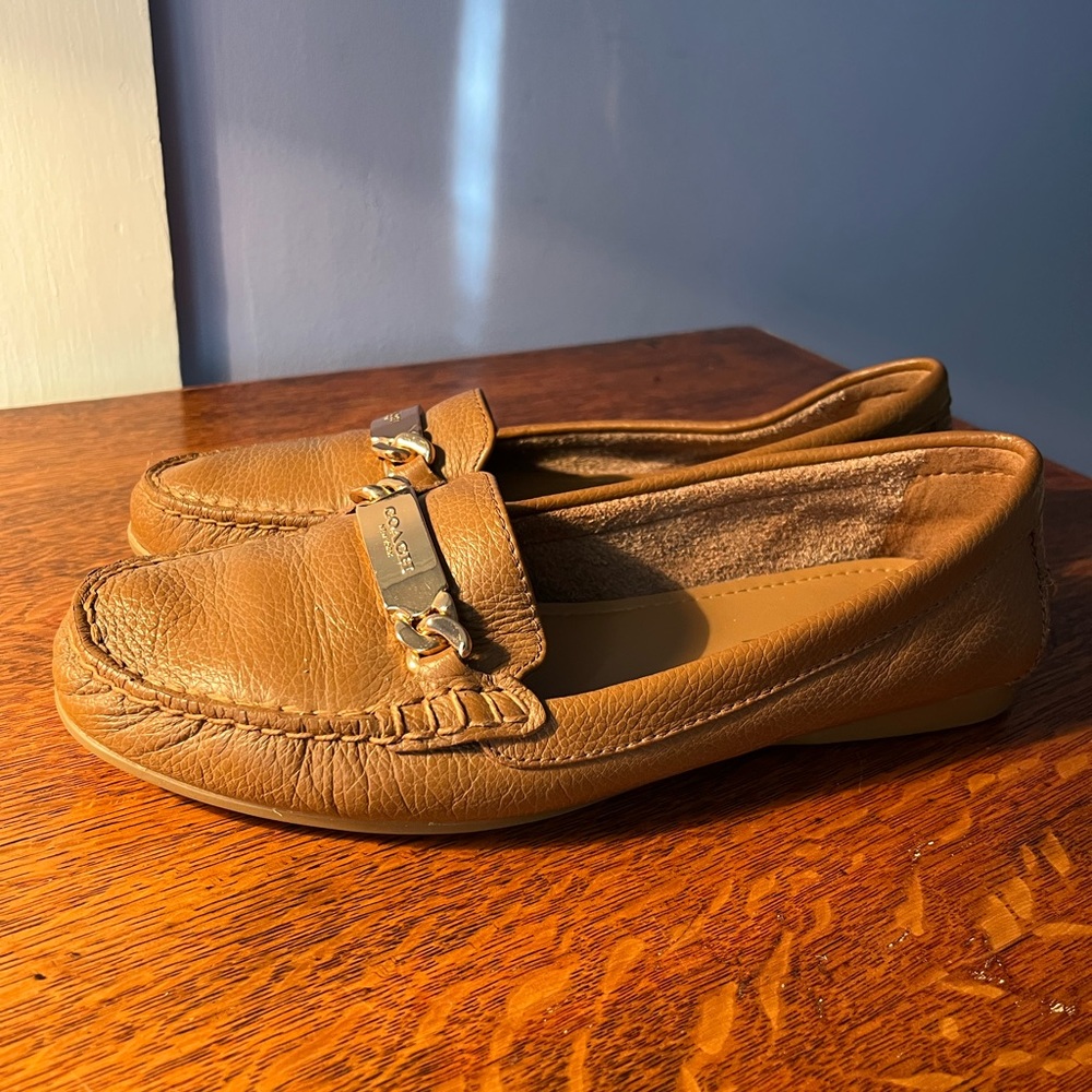 Coach Tan Driving Loafers Flat Bottoms - Gem